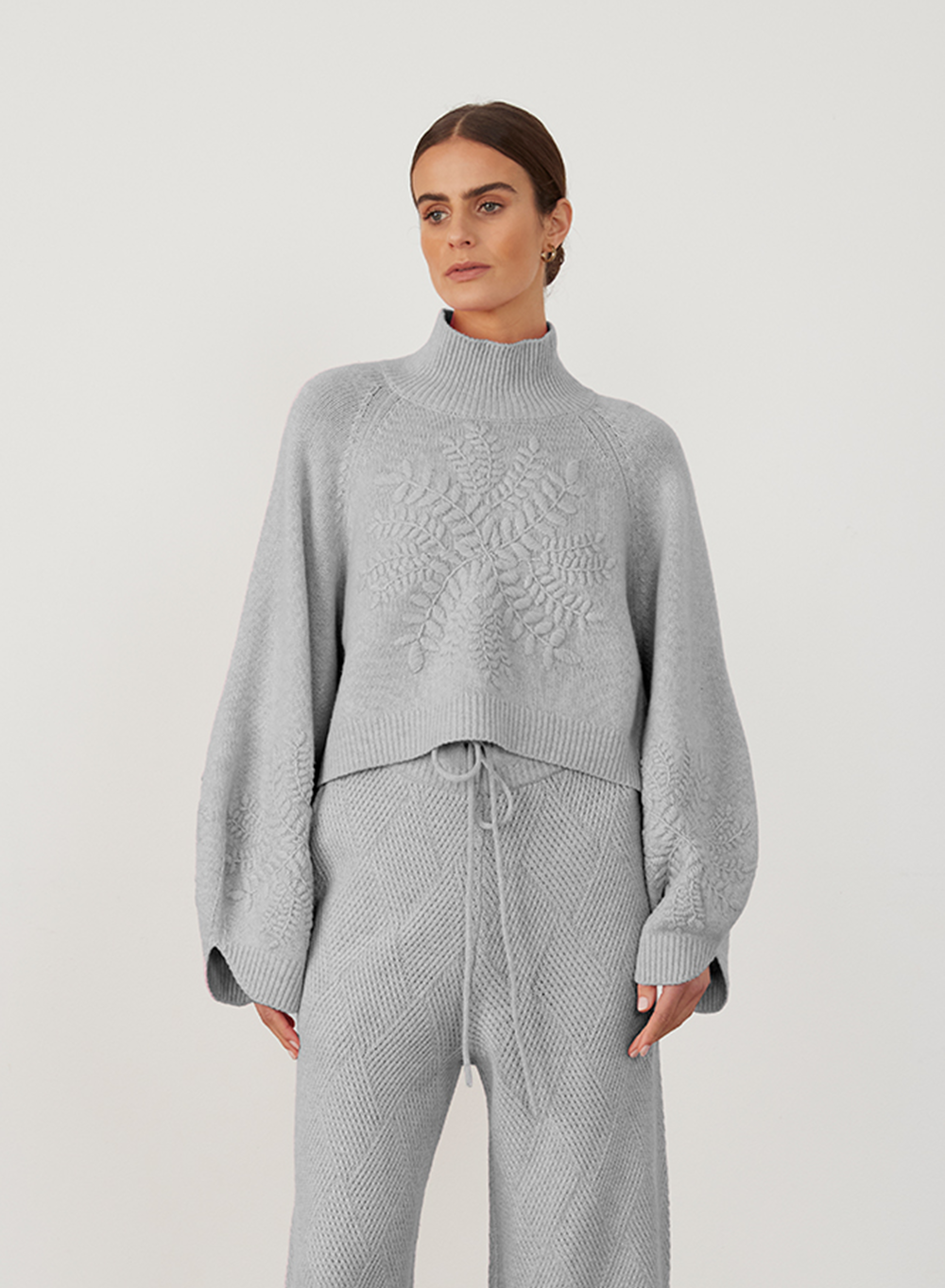 Natasha Wool Embroidery Knit | Grey Marle – Joslin