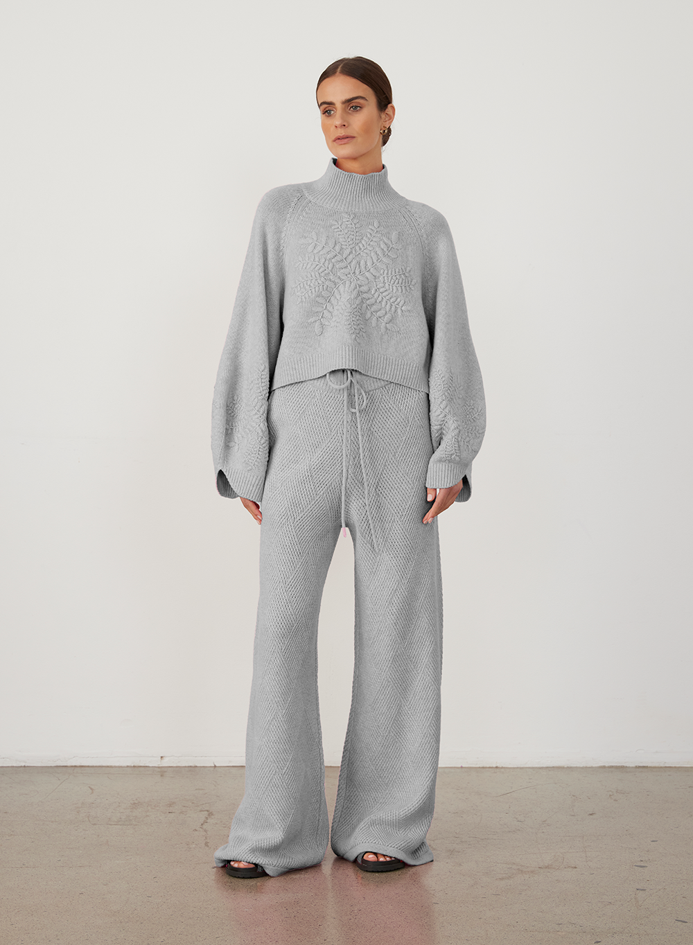 Natasha Wool Embroidery Knit | Grey Marle | Restock – Joslin